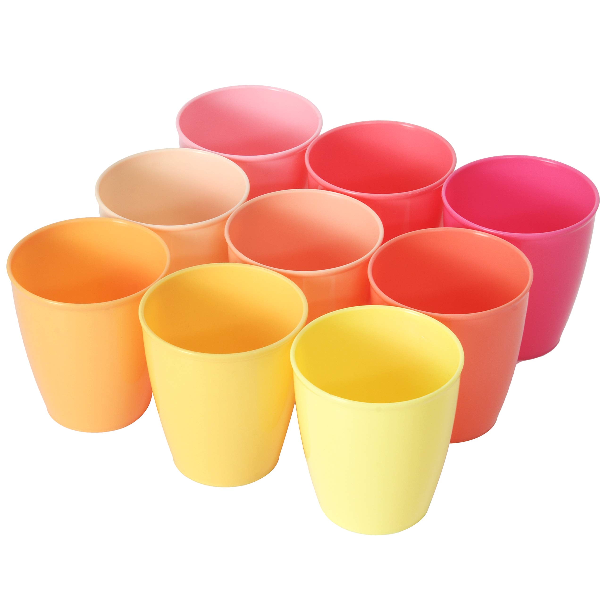 Youngever 8 Ounce Kids Cups, 9 Pack Kids Plastic Cups, 8 Ounce Kids ...