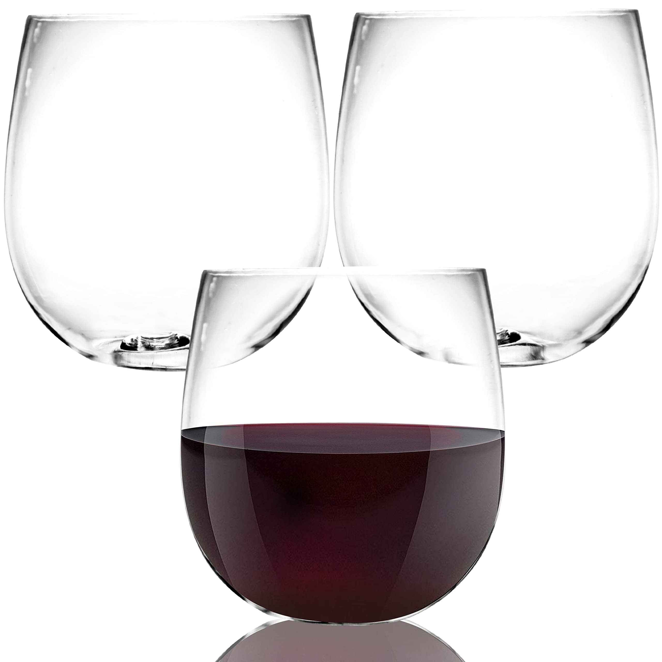 Youngever 9 Pack Plastic Red Wine Glasses, 15 Ounce Shatterproof Wine ...
