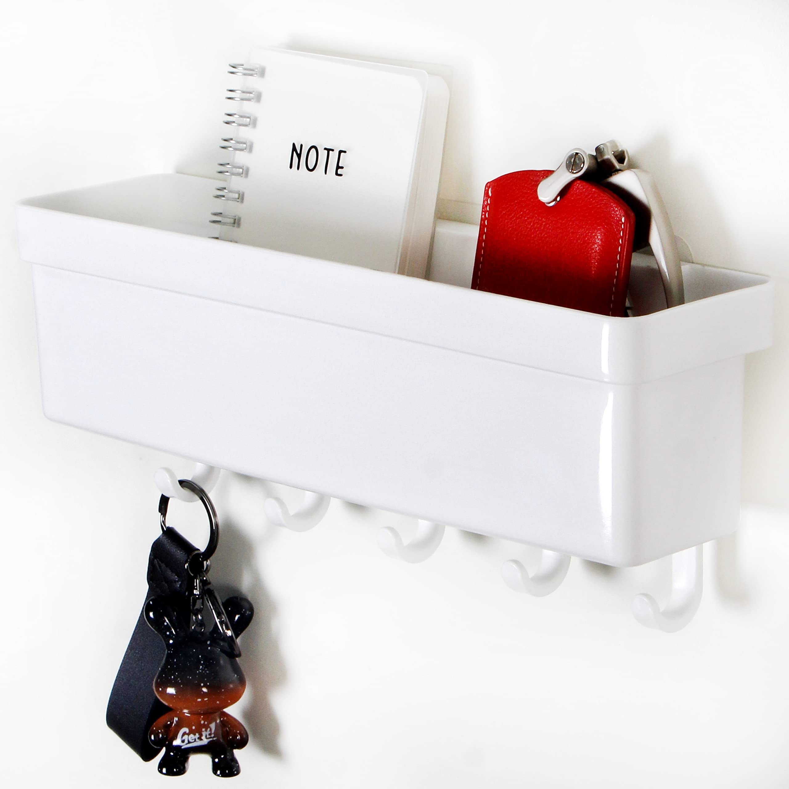 Youngever Plastic Key Holder for Wall, Entryway Mail Holder with 5 Key ...