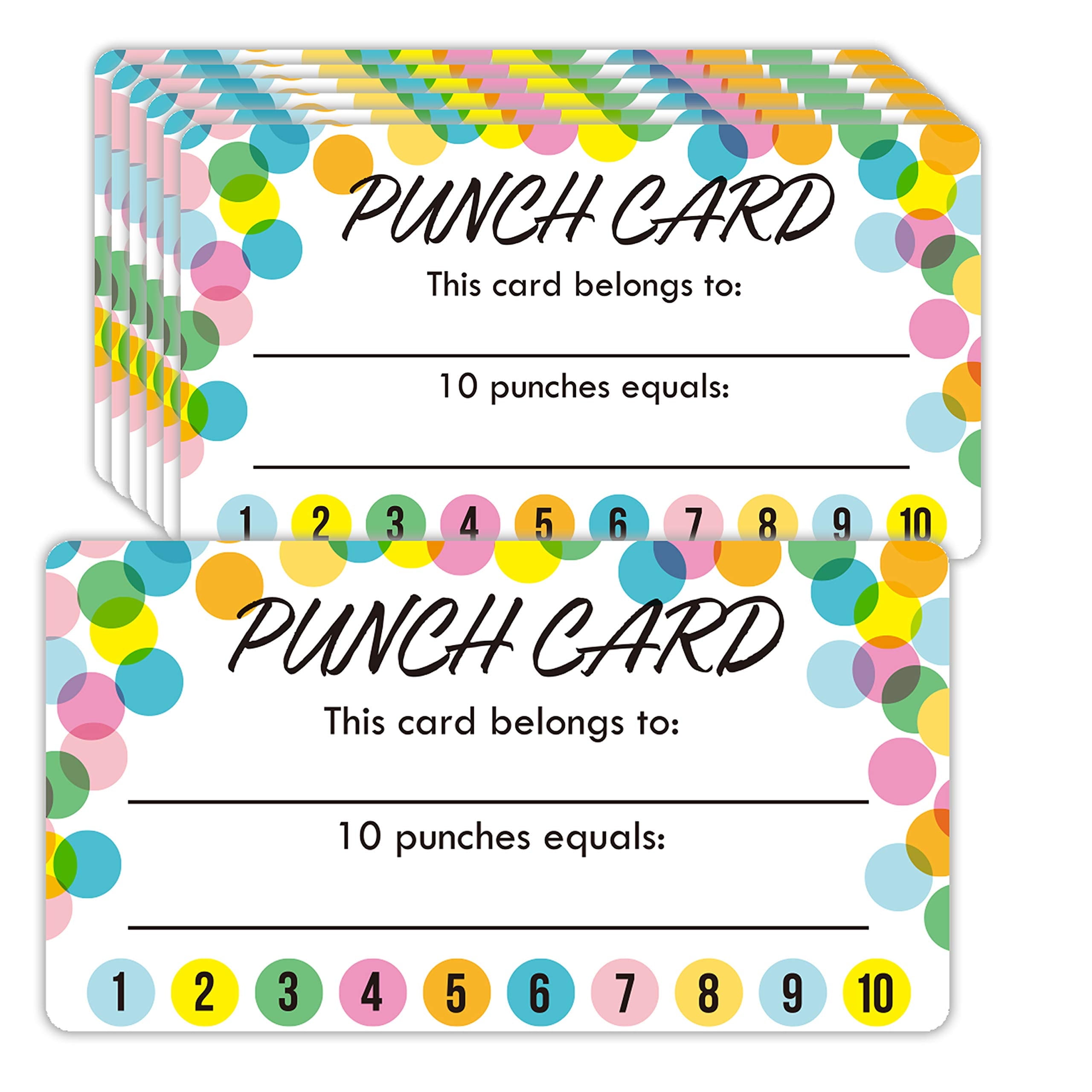 Youngever Punch Cards 210 Pack, Incentive Loyalty Reward Card for ...