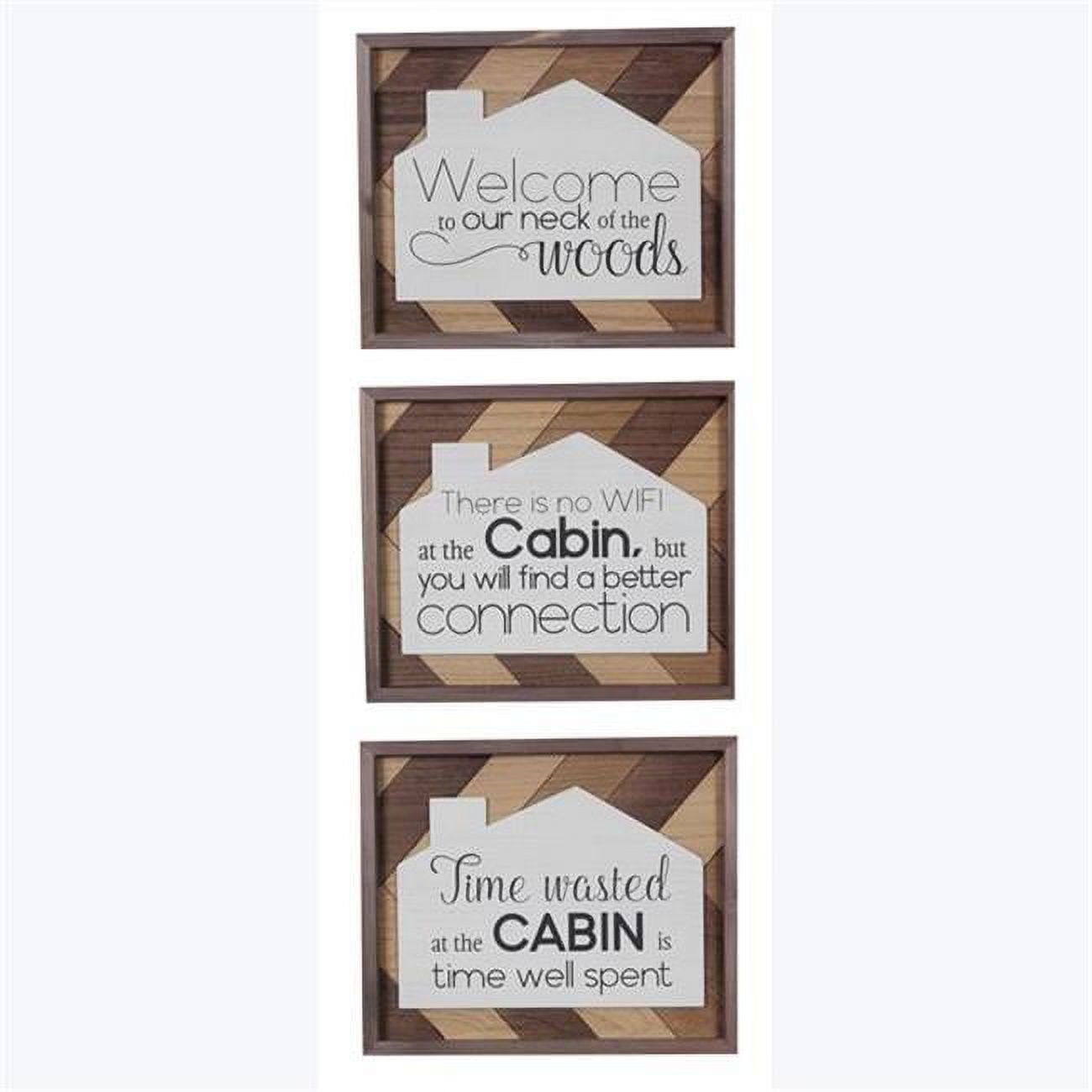 Youngs 11021 Wood Lodge Cabin Wall Sign, Assorted Color - 3 Piece ...