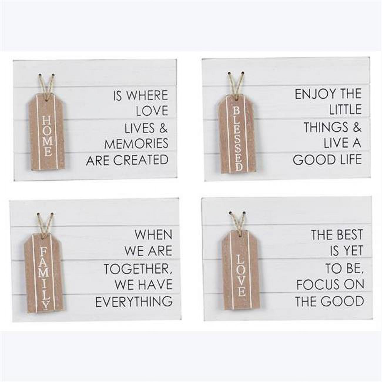 Youngs 11136 Wood Tabletop & Wall Gift Tag Sign, Assorted Color - 4 ...