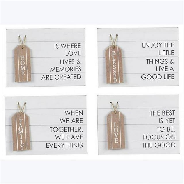 Youngs 11136 Wood Tabletop & Wall Gift Tag Sign, Assorted Color - 4 ...