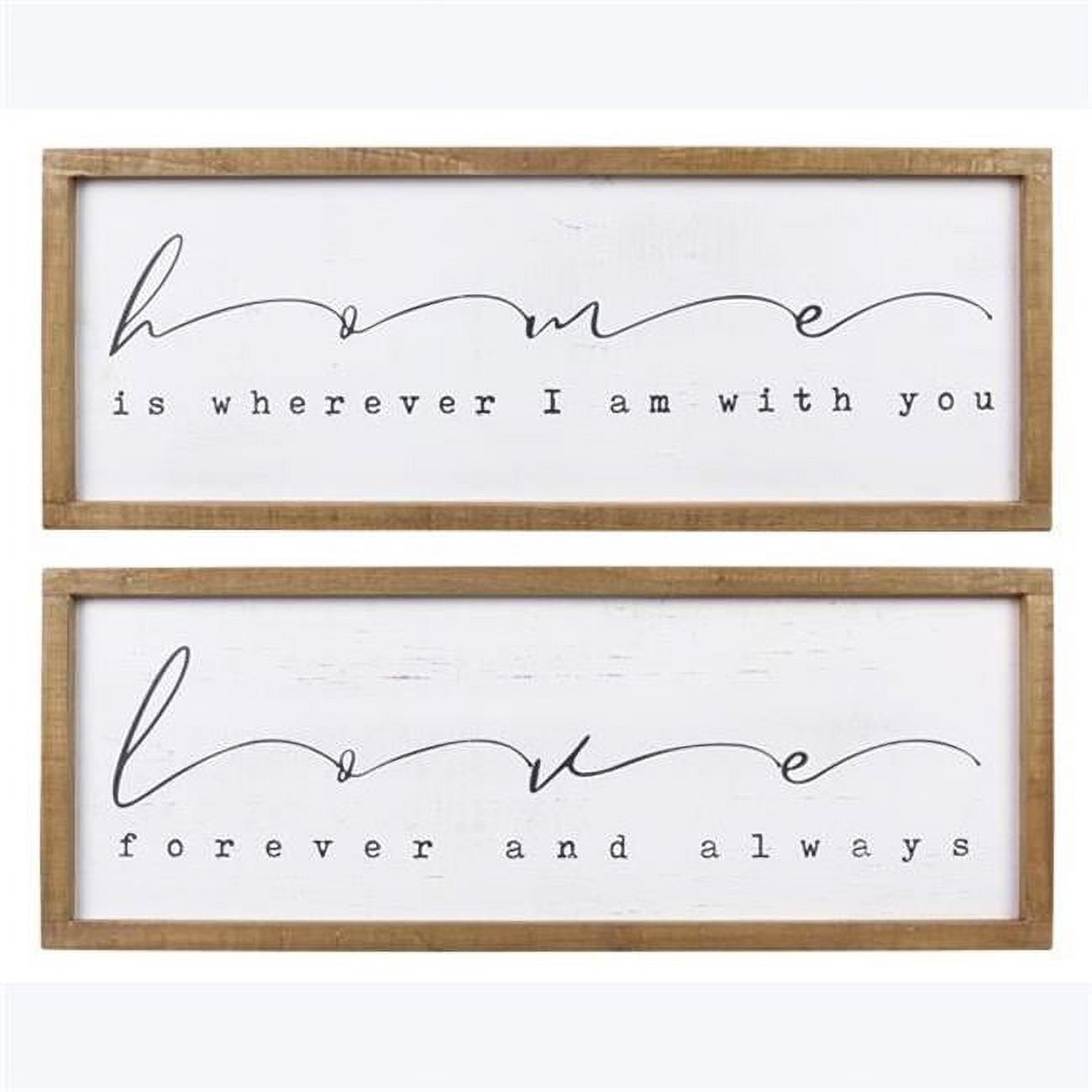 Youngs 12378 21 in. Wood Framed White Washed Home Wall Sign, Assorted ...