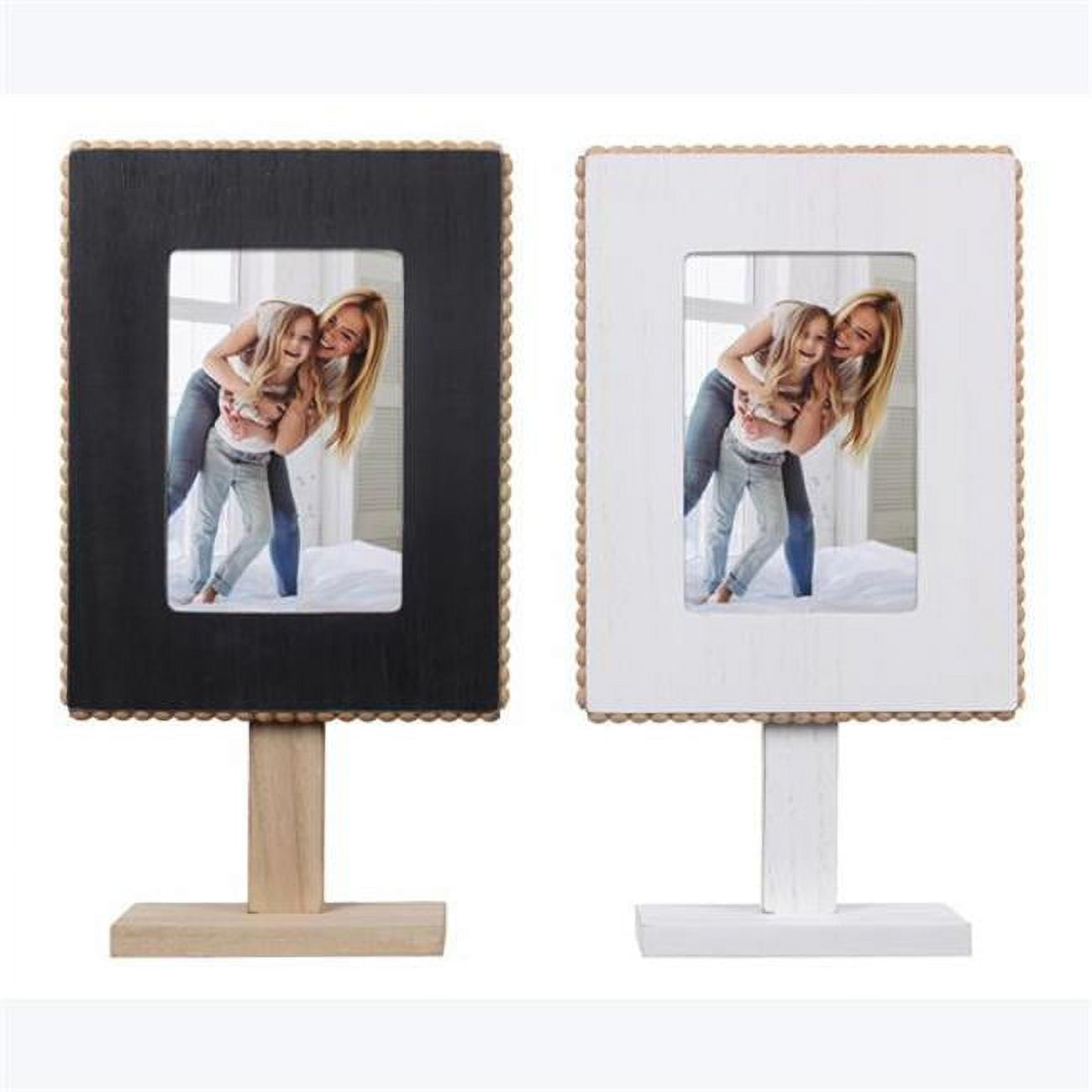 Youngs 12403 4 x 6 in. Wood Beaded Picture Frames On Pedestal, Assorted ...
