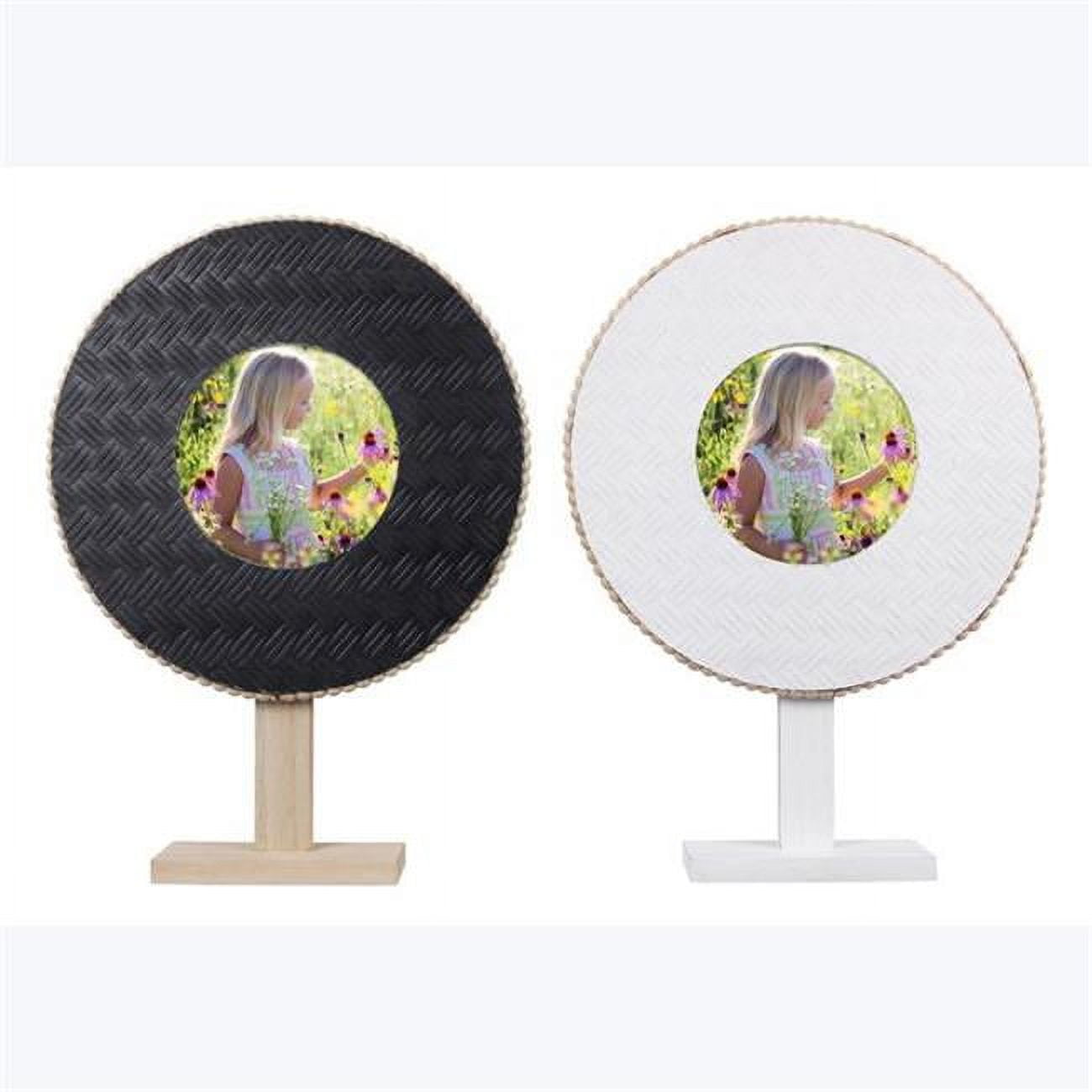 Youngs 12404 5 x 5 in. Wood & MDF Round Picture Frame on Pedestal, 2 ...