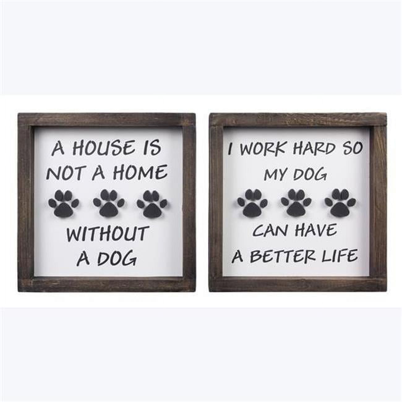 Youngs 12431 Wood Framed Dog Wall & Tabletop Signs with Lift Design, 2 ...