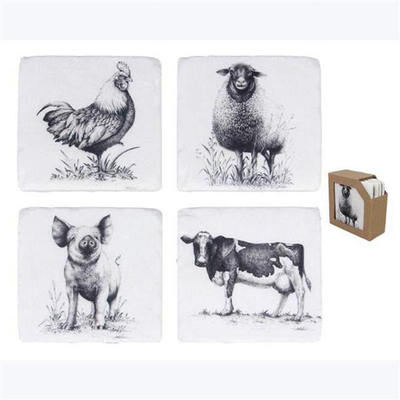 Youngs 12478 Resin Farm Animal Coasters, Set of 4 - Walmart.com