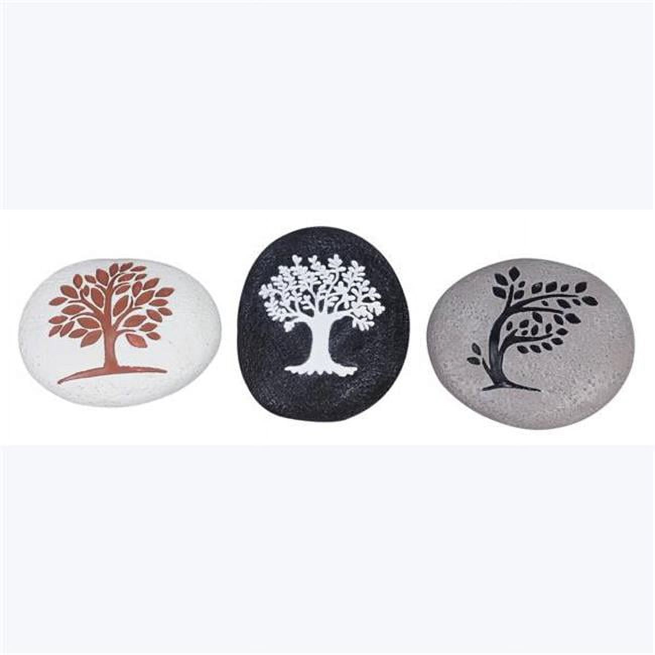 Youngs 12509 Resin Rocks with Tree, Assorted Style - Set of 3 - Walmart.com