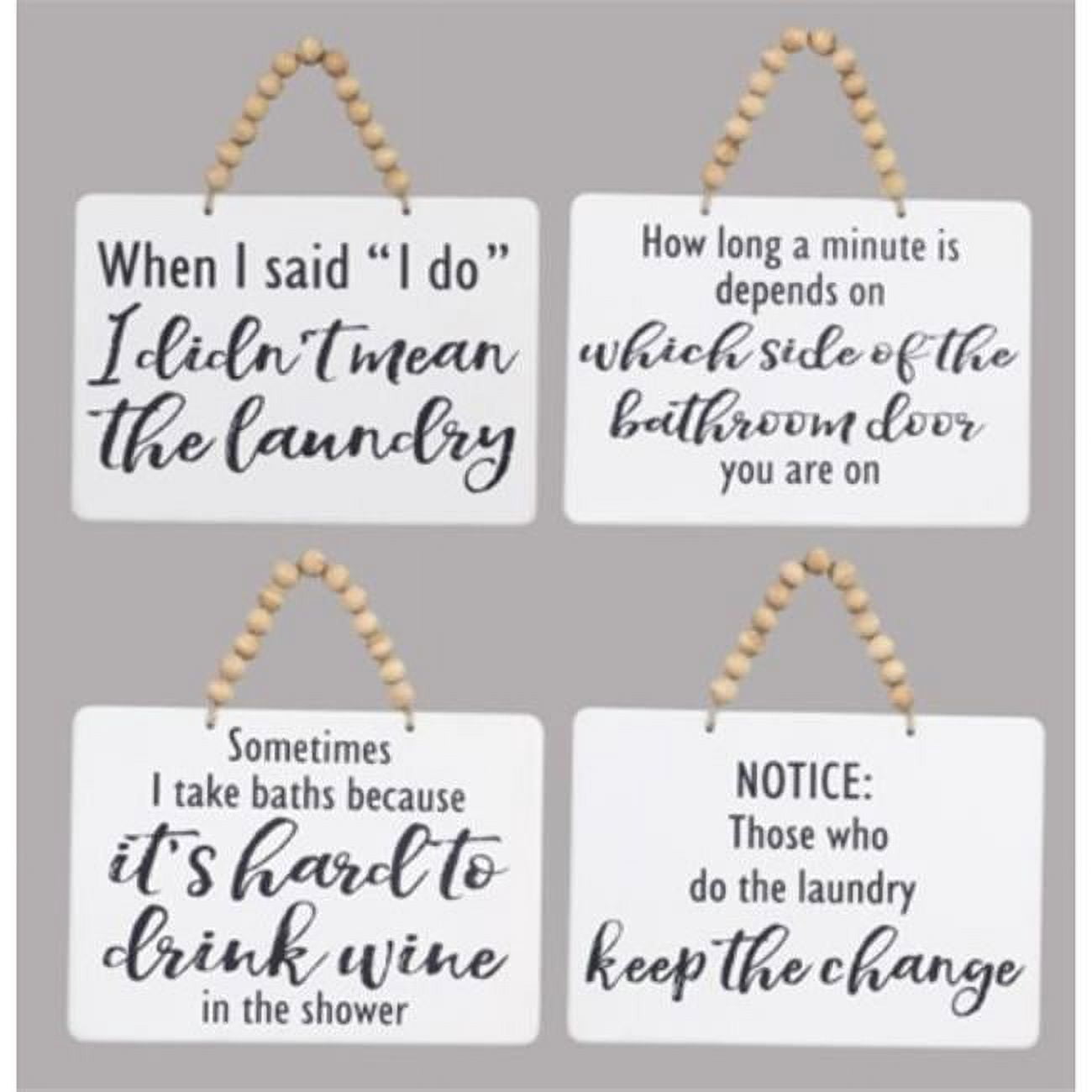 Youngs 20352 Wood Bathroom & Laundry Room Humor Wall Sign with Blessing ...