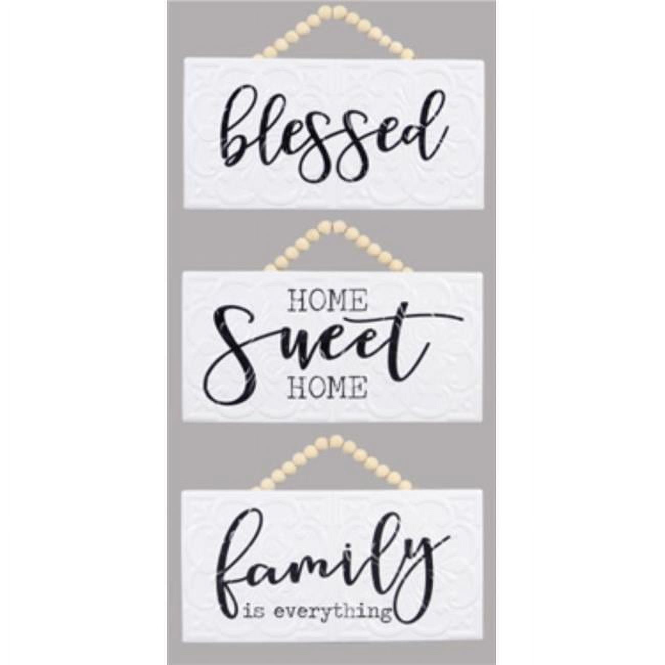 Youngs 20368 Embossed Tin Enamel Look Wall Sign with Beaded Hanger, 3 ...