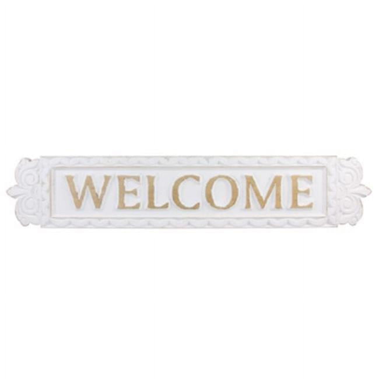 Youngs 20511 Wood Carved Washed Welcome Sign, White - Walmart.com