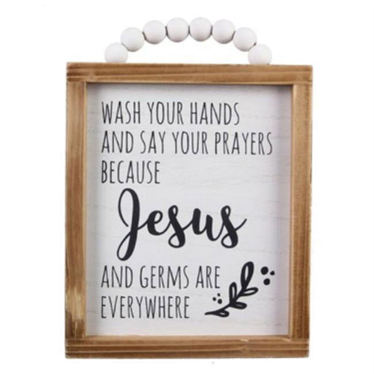 Youngs 20514 Wood Framed Bathroom Wall & Tabletop Sign with Bead Hanger ...
