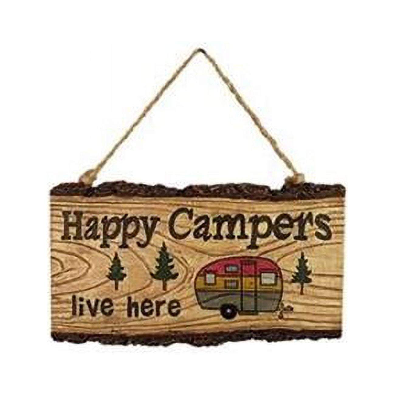 Youngs 20731 Resin Faux Wood Happy Camper Plaque - Walmart.com