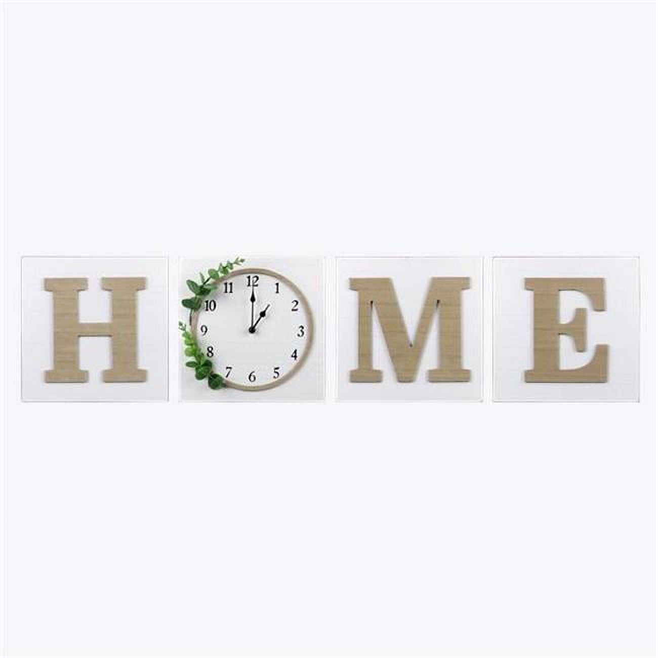 Youngs 20805 Wood Block Home Wall Clock & Sign - 4 Piece - Walmart.com