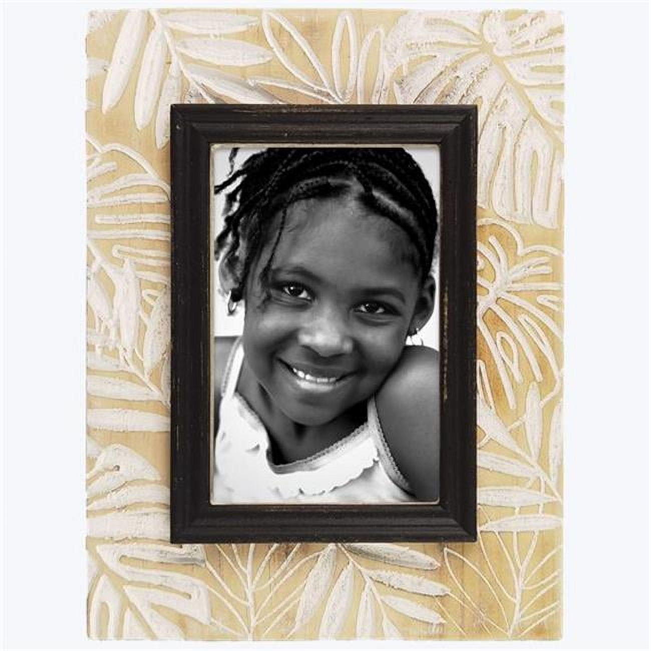 Youngs 20867 4 x 6 in. White Washed Wood Carved Photo Frame - Walmart.com