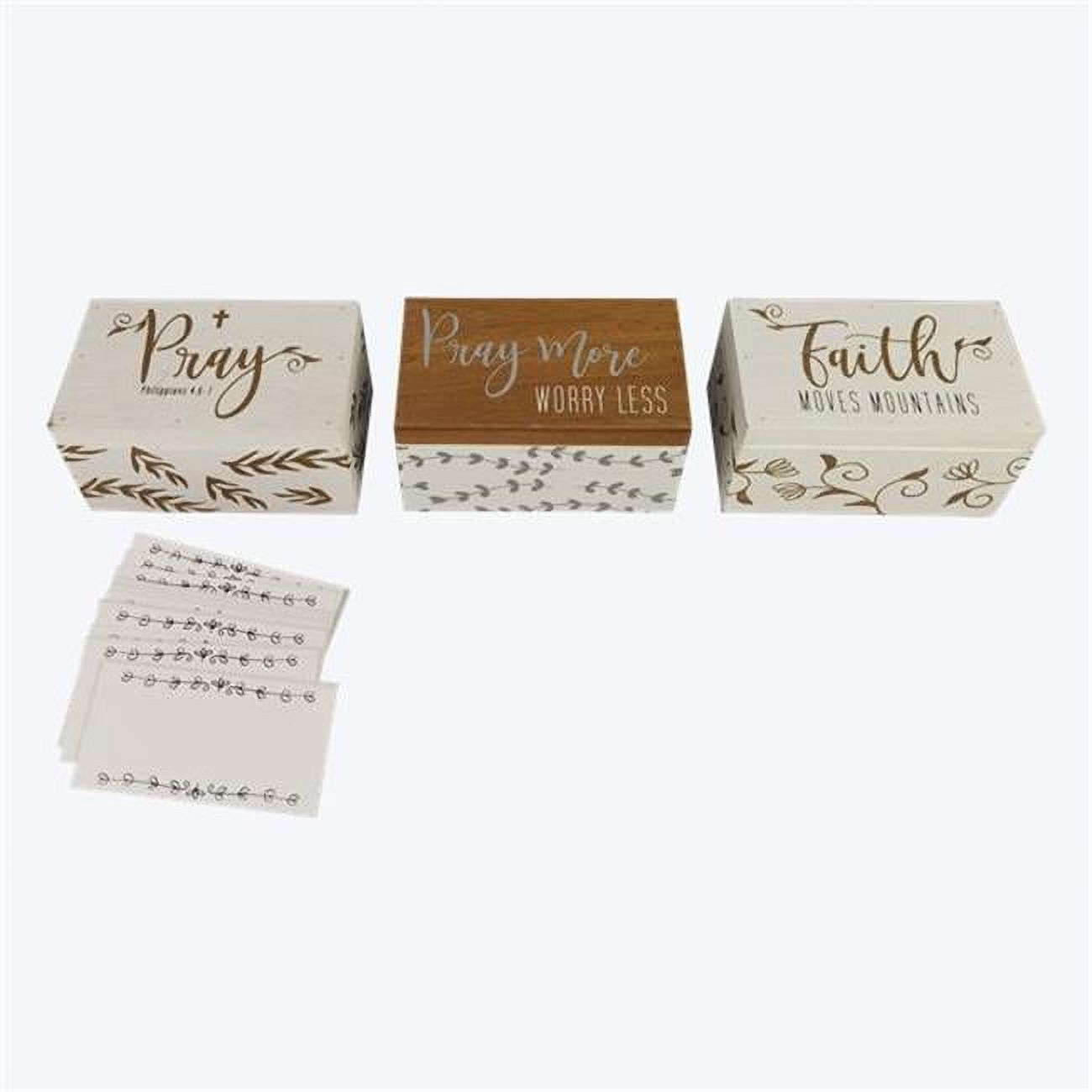 Youngs 20911 Wood Golden Faith Prayer Box with Prayer Cards, Assorted ...