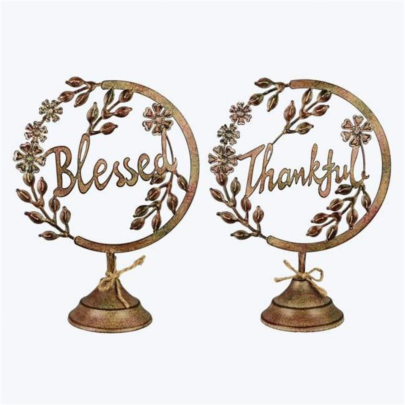 Youngs 20950 Metal Thankful & Blessed Vintage Tabletop Sign - 2 ...