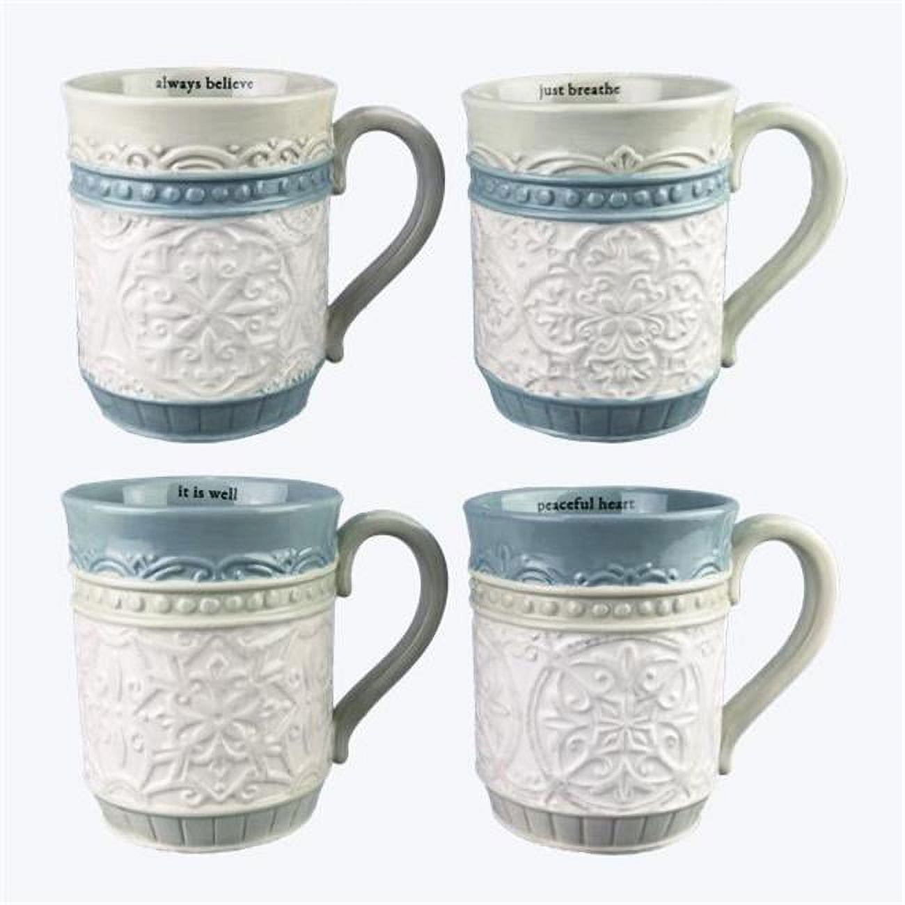Youngs 20992 Ceramic Casual Provincial Mug, Assorted Color - 4 Piece ...