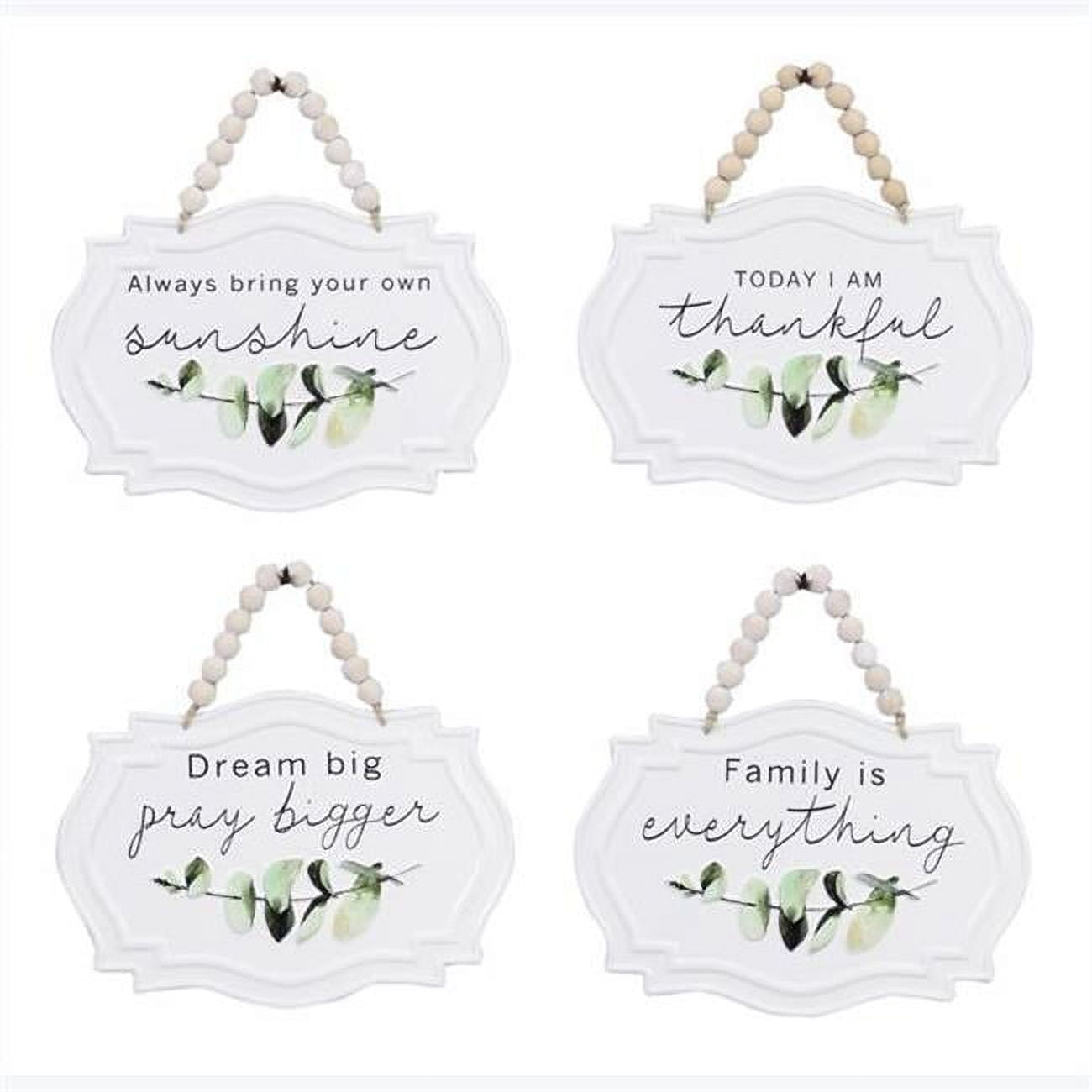 Youngs 21036 Embossed Metal Wall Sign with White Washed Bead Hanger ...