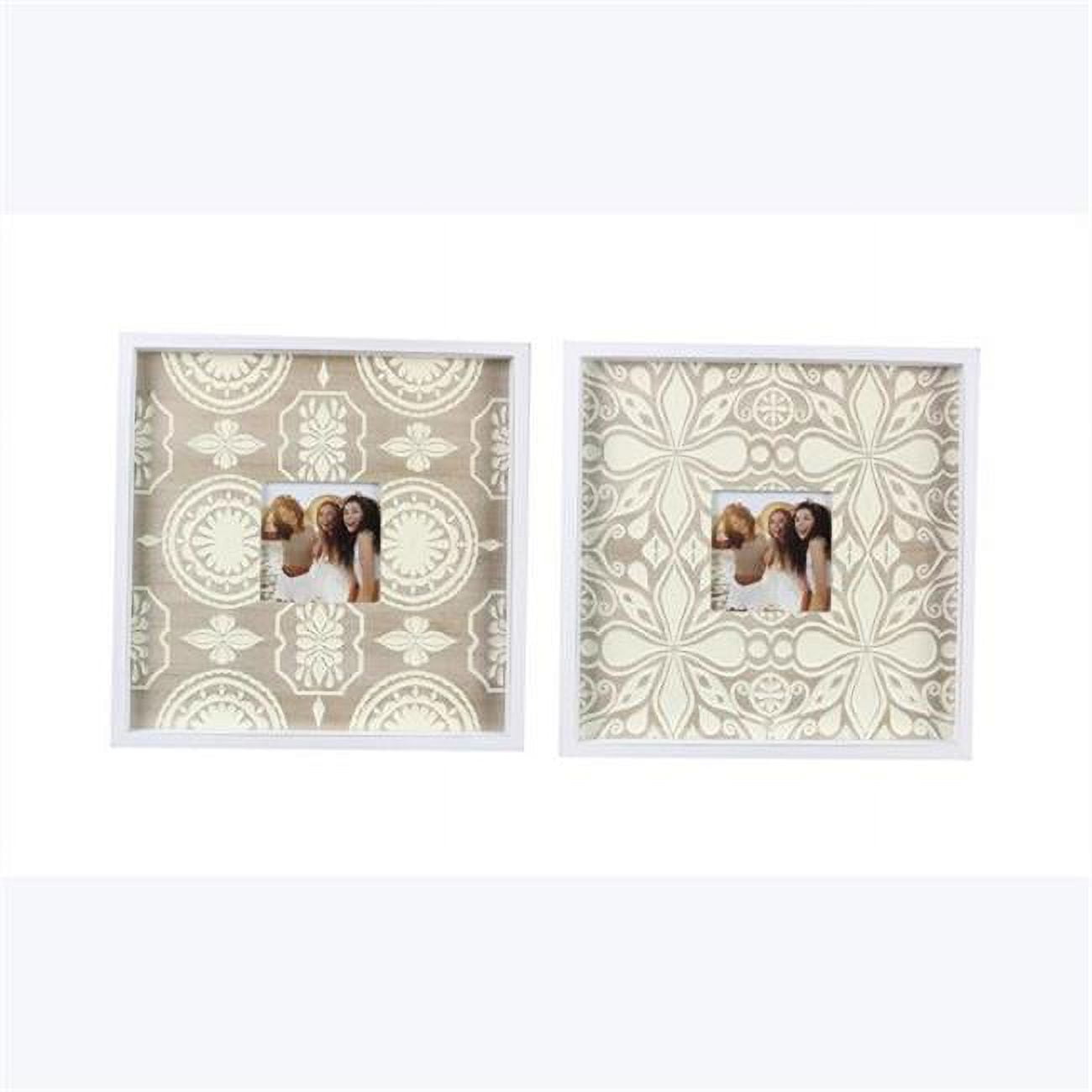 Youngs 21115 4 x 4 in. Wood Framed Hand Carved Back Wall Photo Frame ...