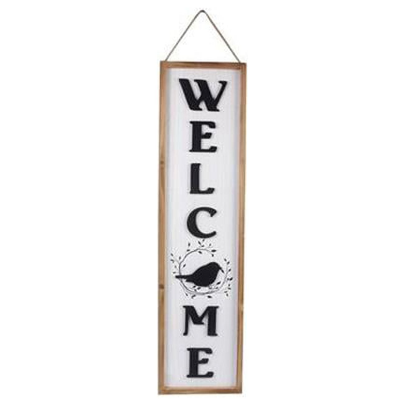 Youngs 21140 Wood Framed Vertical Welcome Sign with 3D Letters ...