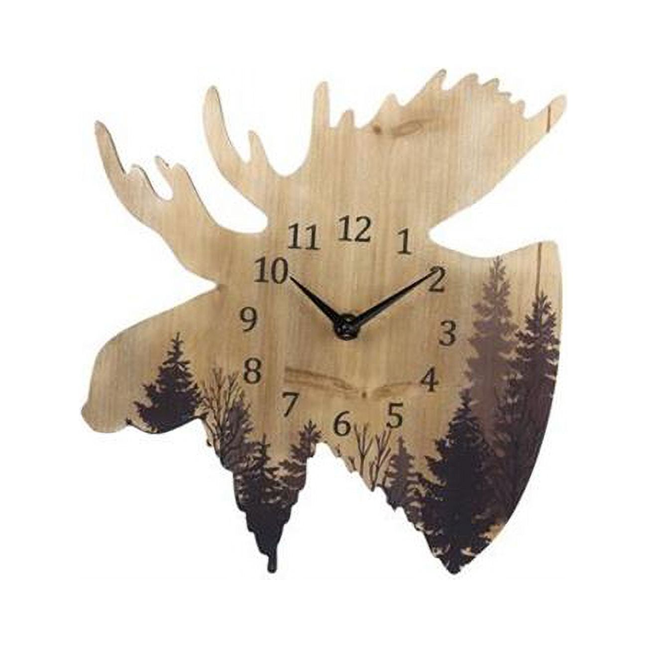 Youngs 21170 Wood Moose-Shaped Wall Clock - Walmart.com