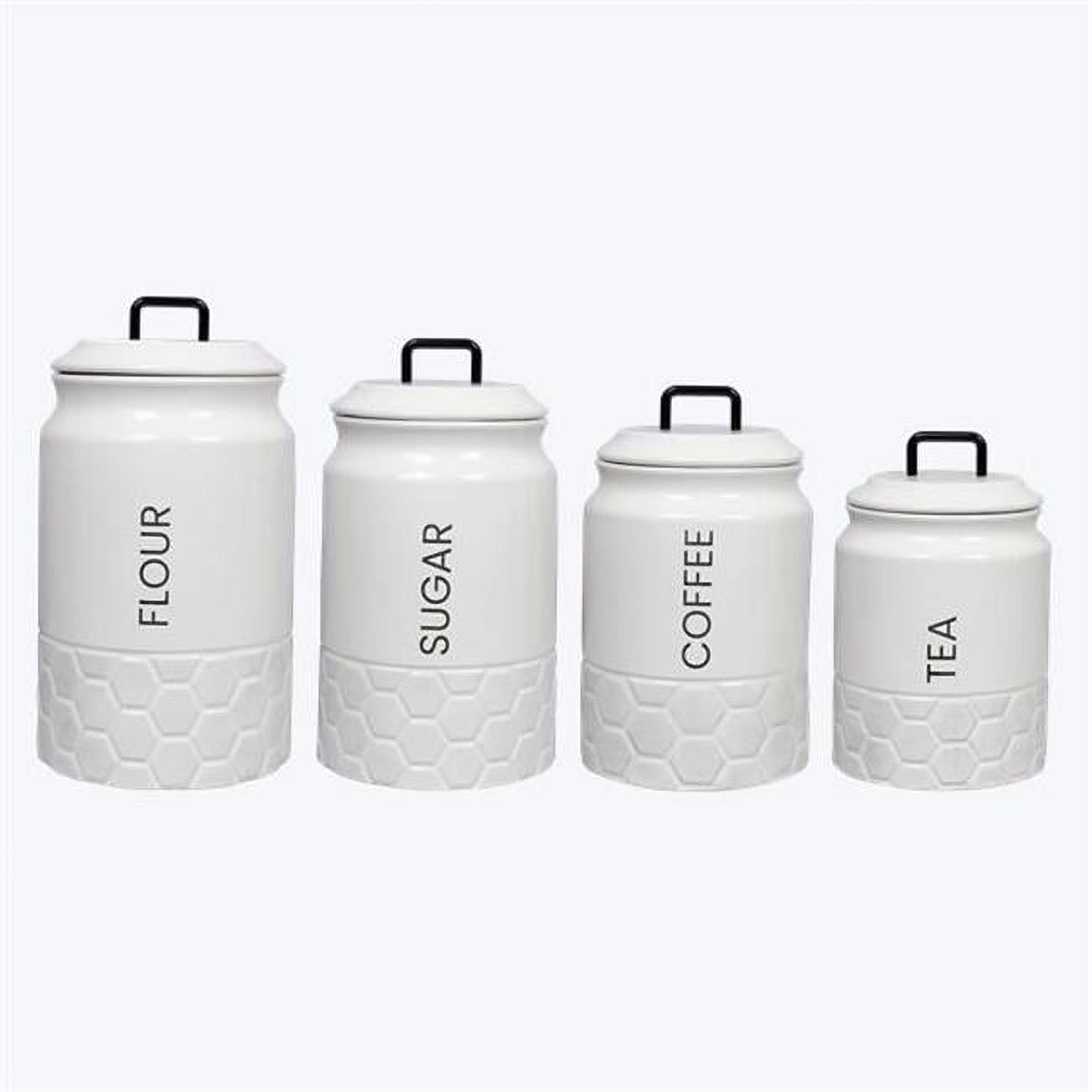 Youngs 21308 9 in. Ceramic Modern Country Canister, 4 Piece Per Set ...