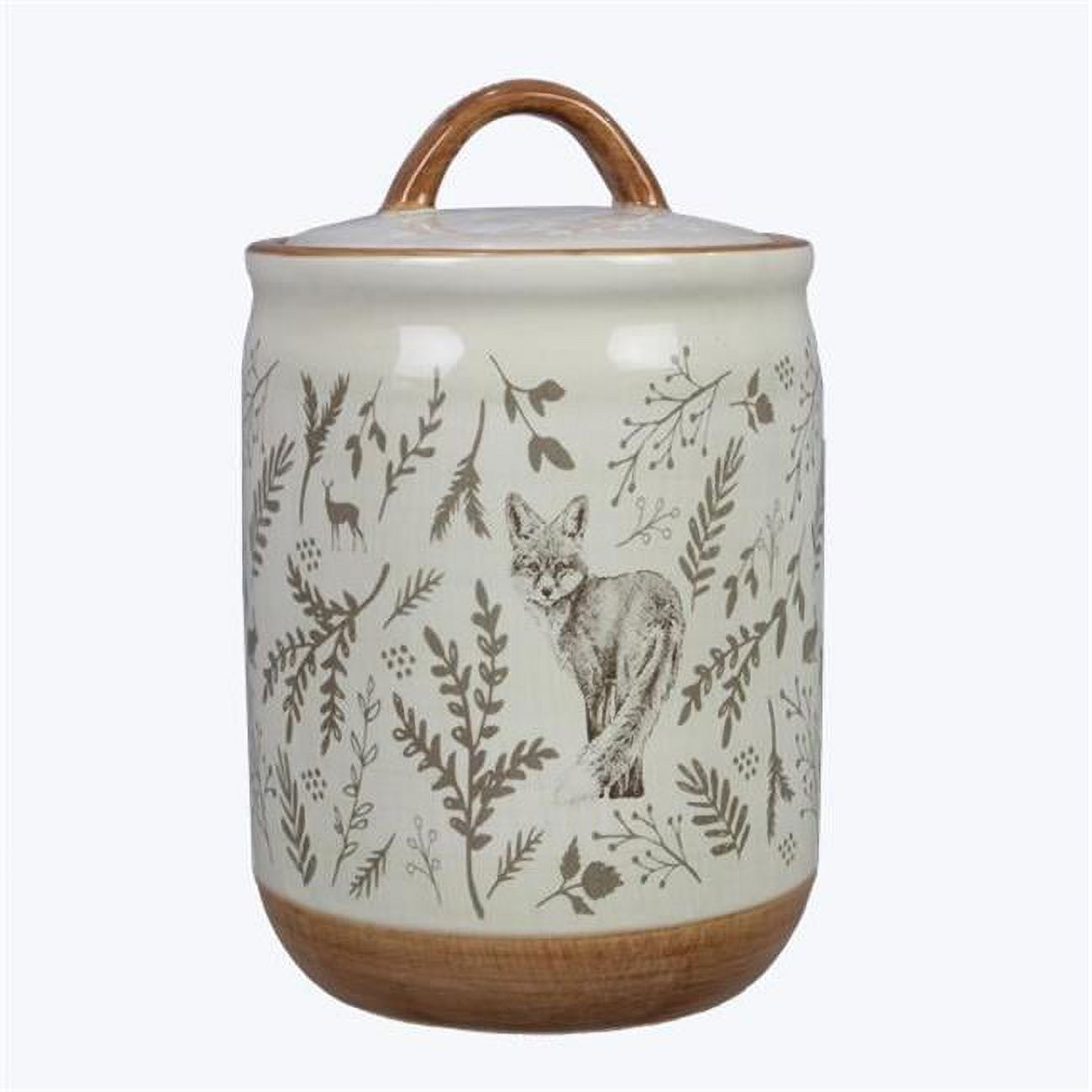 Youngs 21333 Rustic Kitchen Ceramic Canister - Single Decorative Lid ...