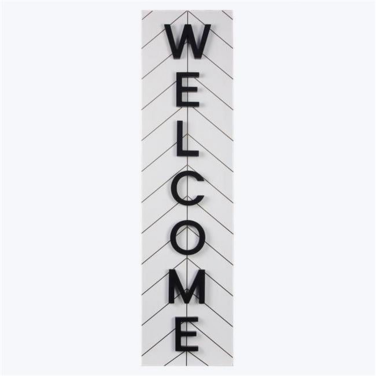 Youngs 21357 Wood Modern Country Welcome Door Leaner with 3D Typography ...