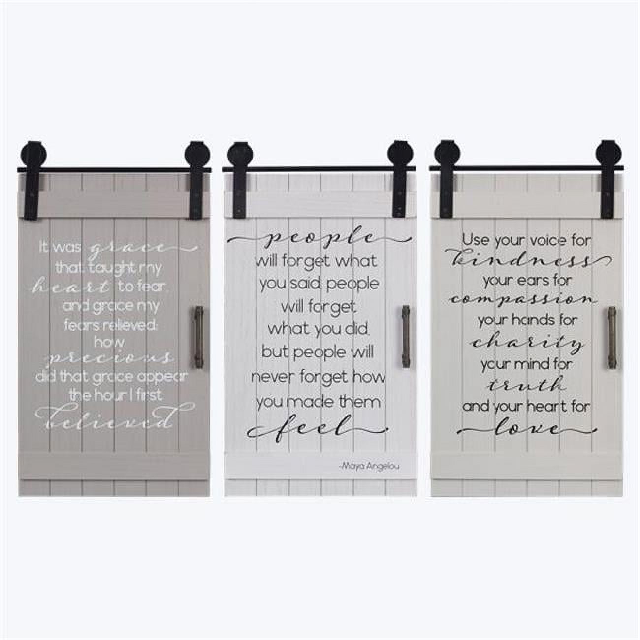 Youngs 21405 Wood Rustic Modern Barn Door Style Wall Signs, Assorted ...