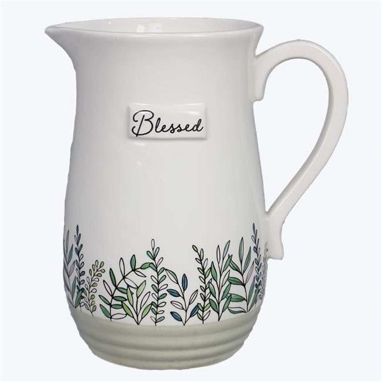 Youngs 21940 9 in. Quiet Cottage Ceramic Water Pitcher - Walmart.com