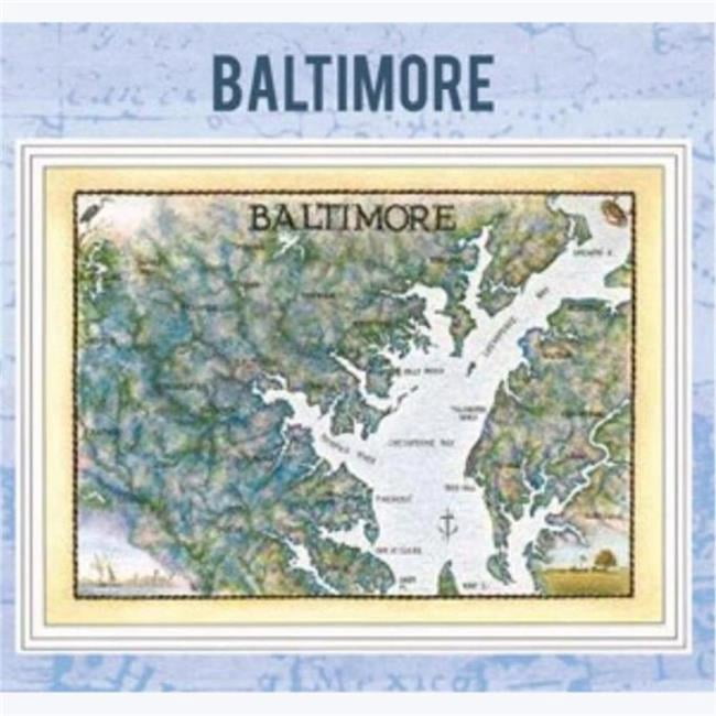 Youngs 30076 Waterways Collection Baltimore Artistic Maps Wood Wall ...