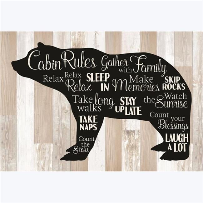 Youngs 30243 Cabin Rules Wood Wall Plaque - Walmart.com