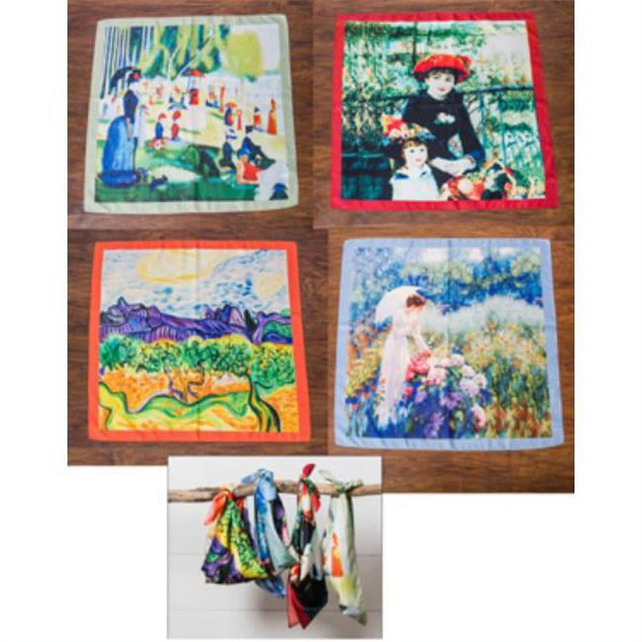 Youngs 40259 Satin Art Print Scarf, Assorted Color - 4 Piece - Walmart.com