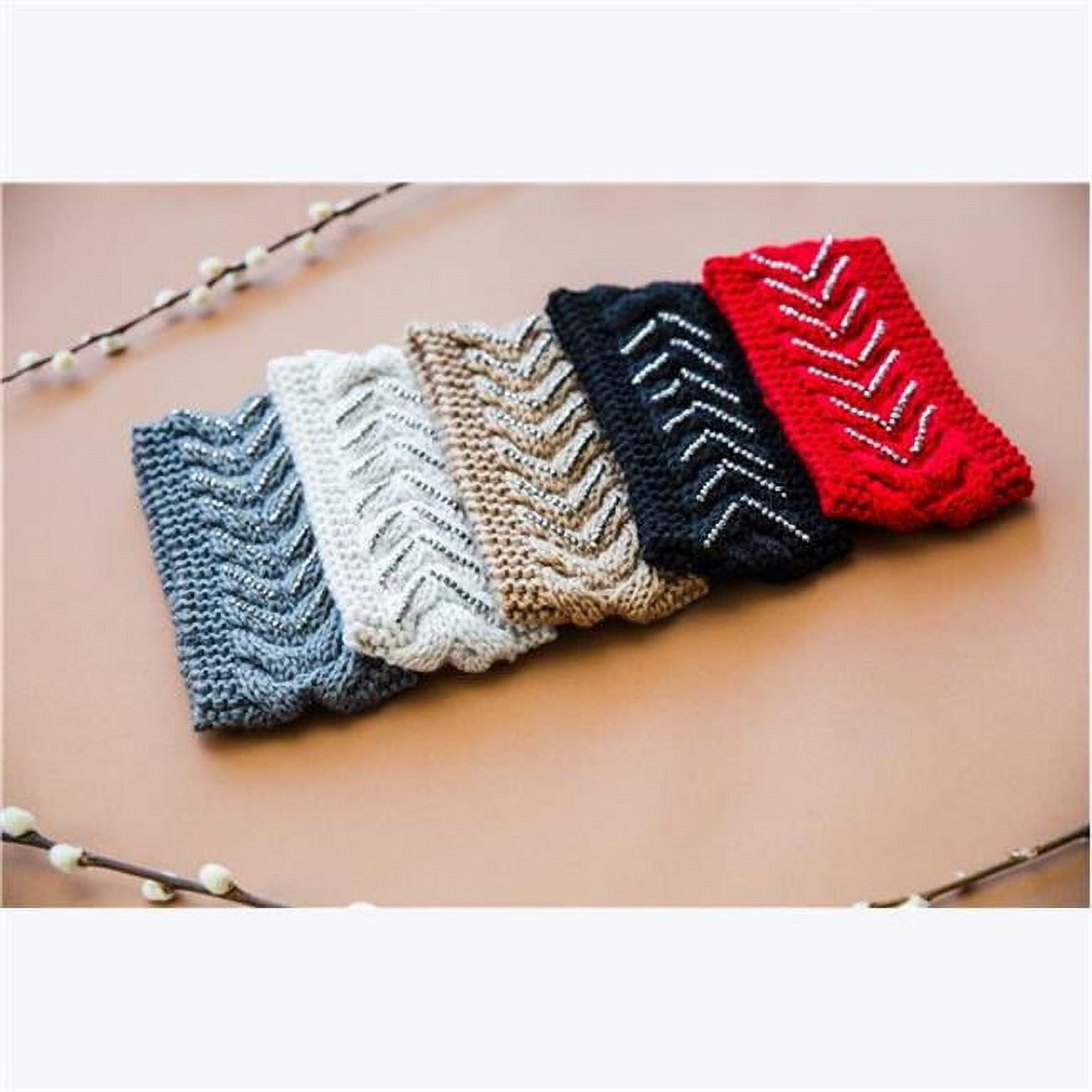 Youngs 41550 Herringbone Studded Ear Warmer, Assorted Color - 5 Piece ...