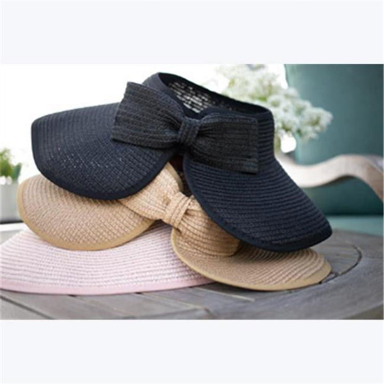 Youngs 43191 Wide Brim Bow Visor, 3 Assorted Color - Walmart.com