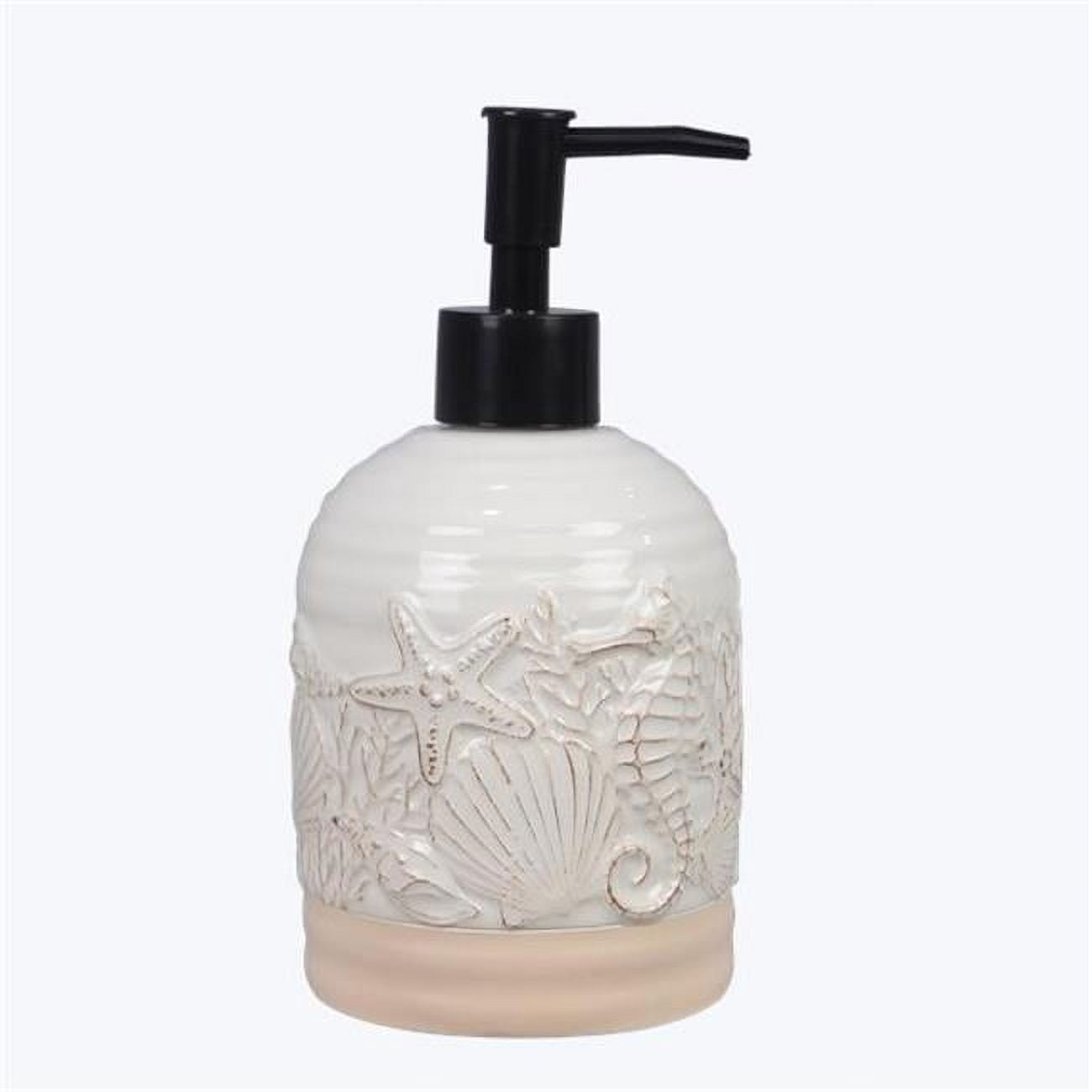 Coastal Starfish and Seahorses Soap or Lotion Dispenser Ceramic Kitchen ...