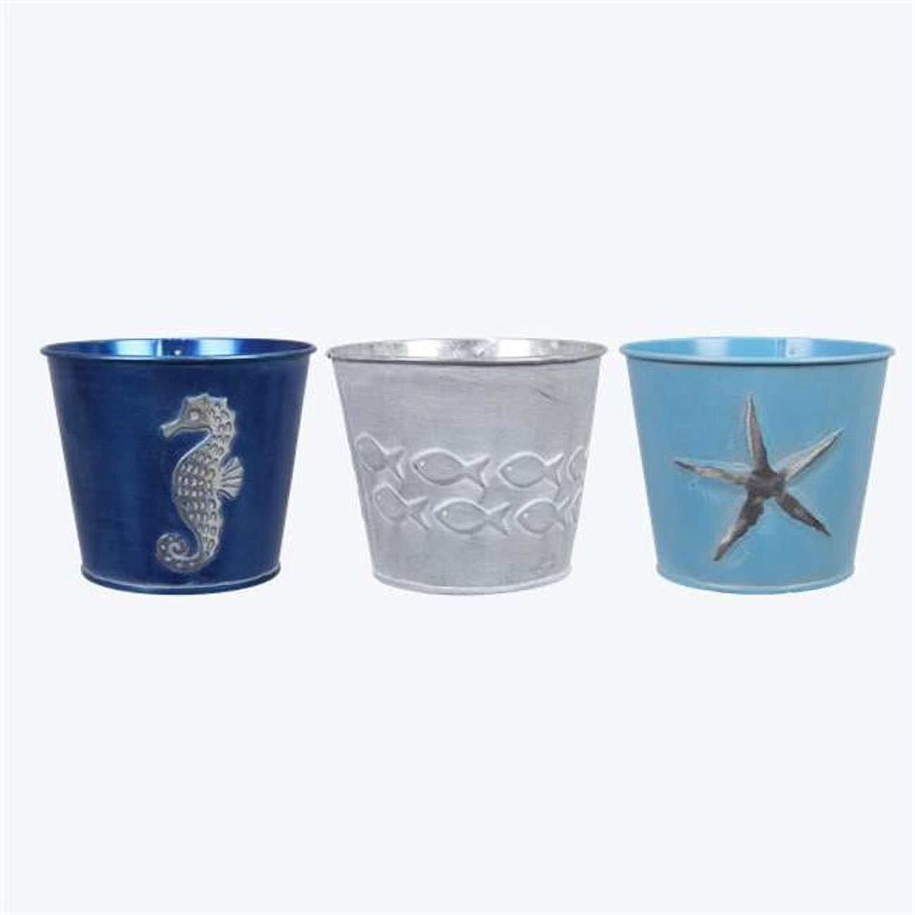Youngs 61731 Metal Bucket with Nautical Designs, Assorted Color - 3 ...