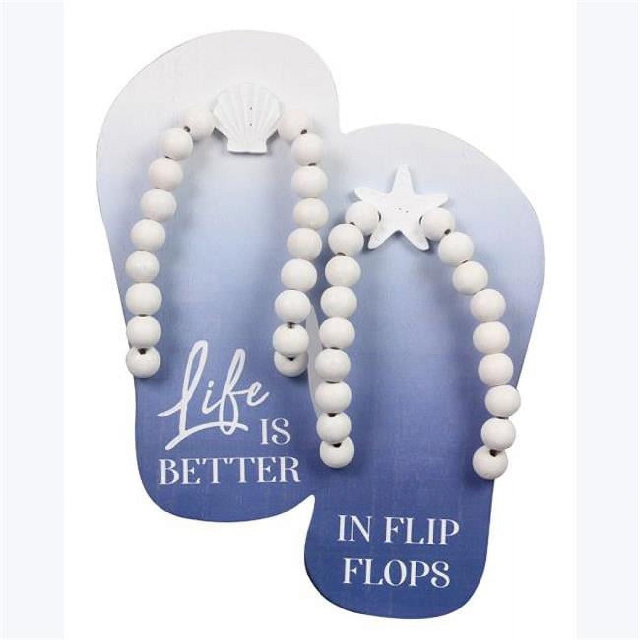 Youngs 62336 Wood Coastal Ombre Flip Flop Wall Sign - Walmart.com