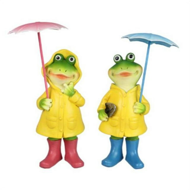Youngs 71213 Small Resin Raincoat Frog, Assorted Color - 2 Piece ...