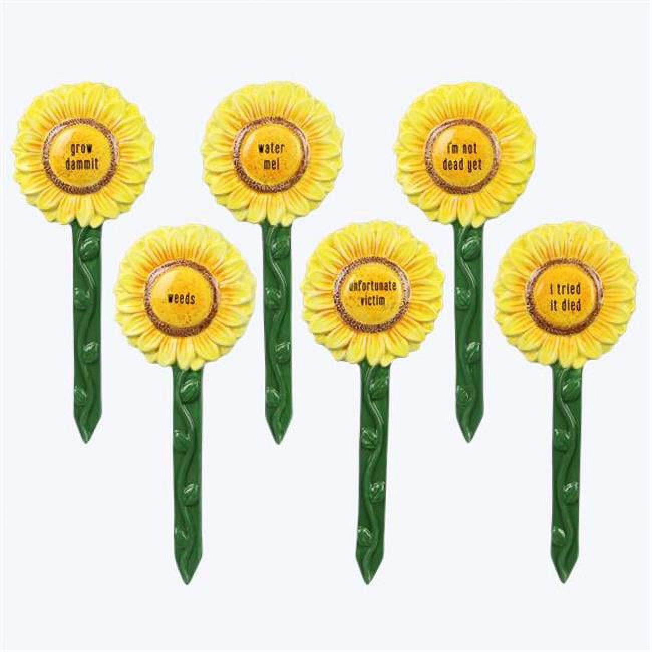 Youngs 71429 Ceramic Sunflower Stake, Assorted Color - 6 Piece ...