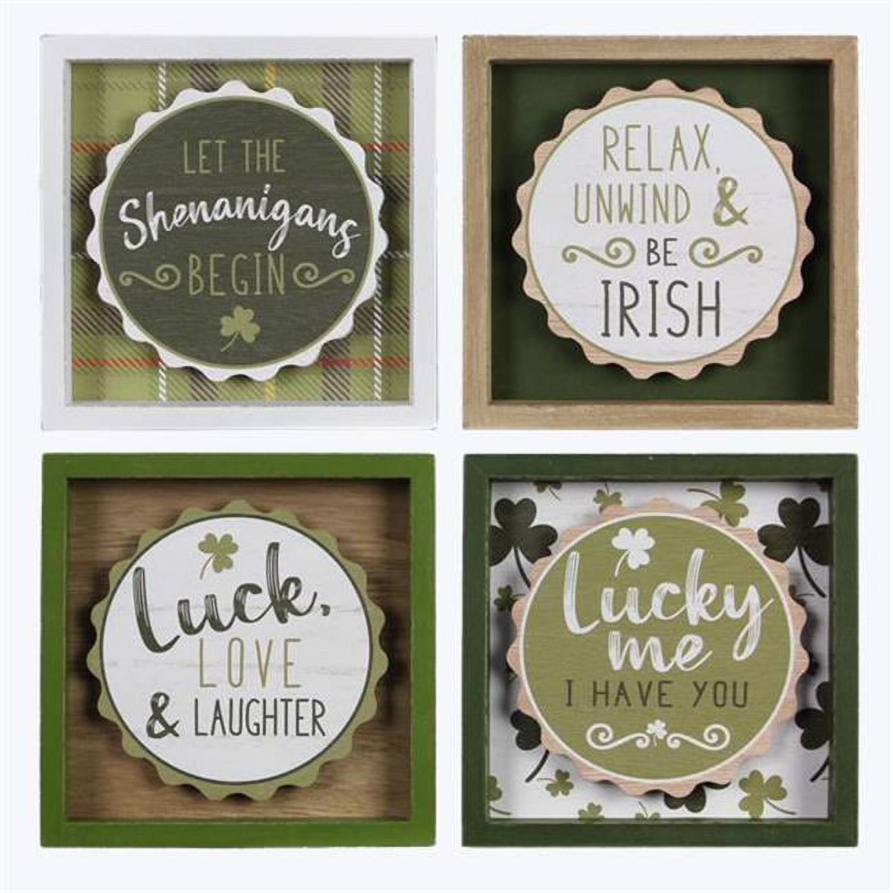 Youngs 72218 Wood Framed Irish Tabletop Sign with Lift Designs, 4 ...