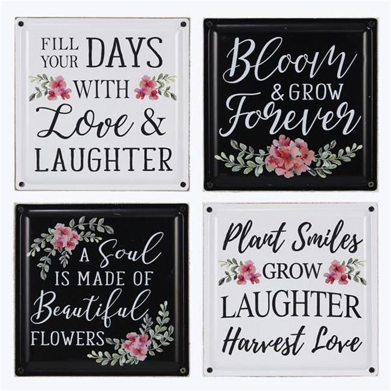 Youngs 72492 Wood & Metal Garden Theme Wall Sign, Assorted Color - 4 ...