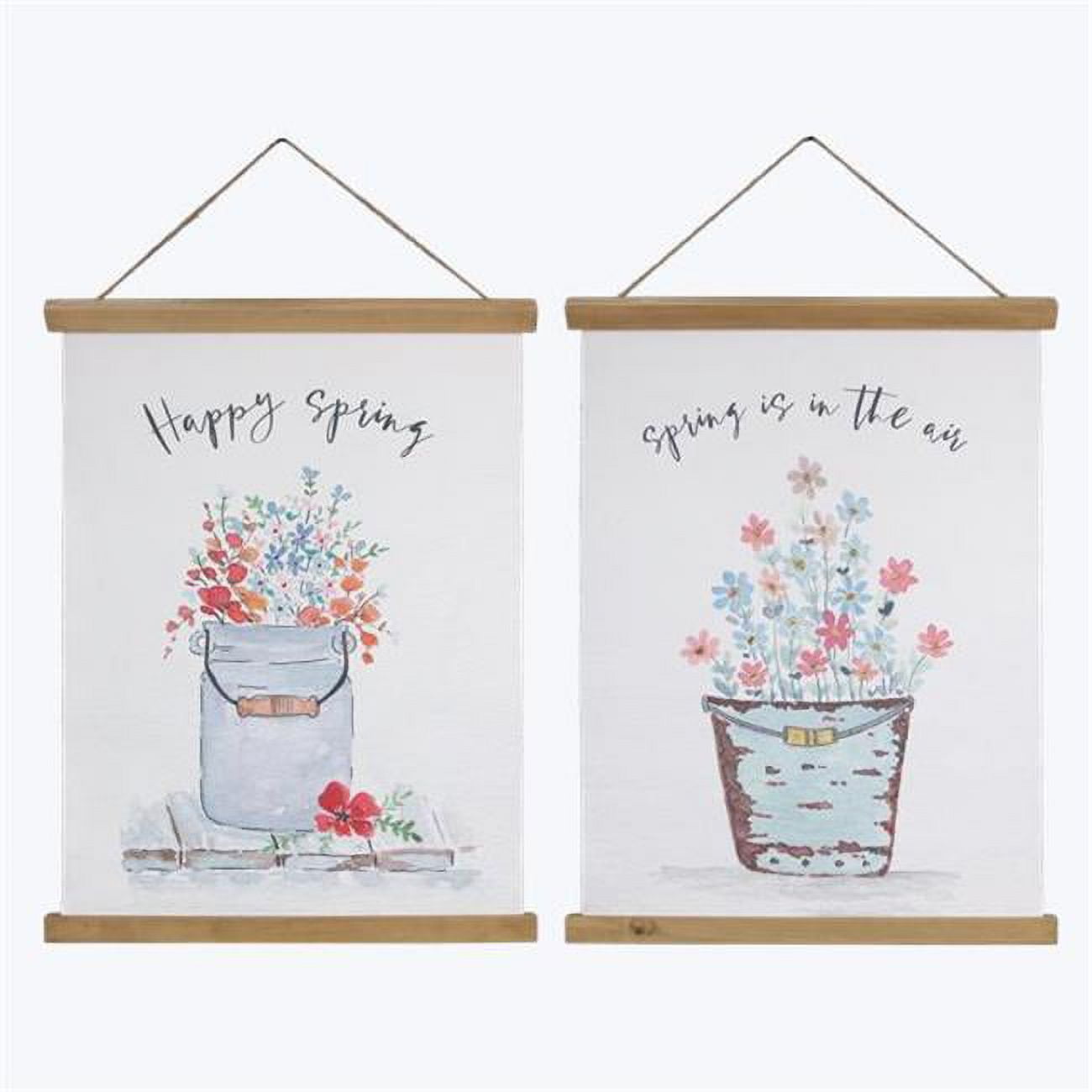 Youngs 72548 Wood & Canvas Wall Hangings, Assorted Color - 2 Piece ...