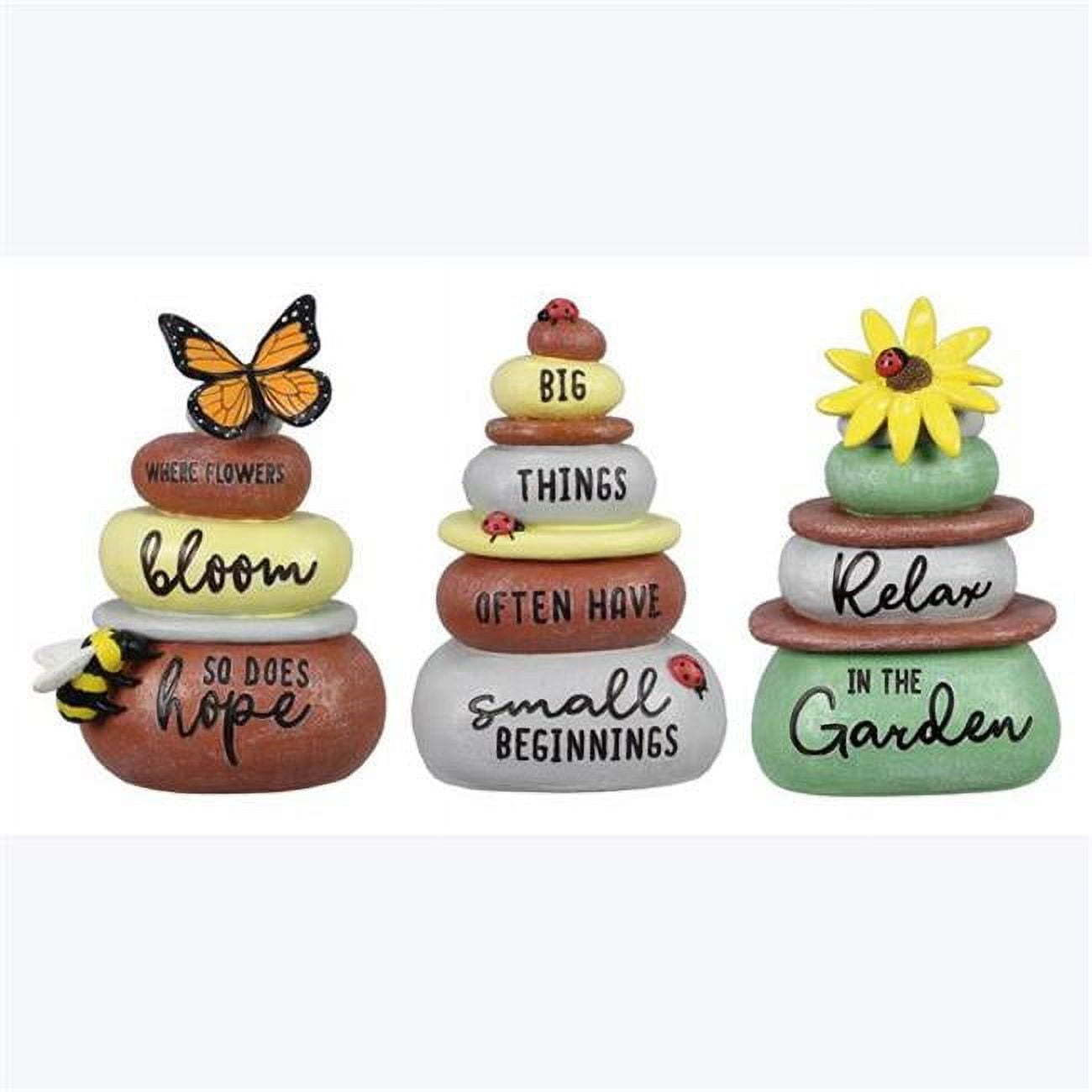 Youngs 73326 Resin Spring Wellness Rocks Garden Staked, 3 Assorted ...
