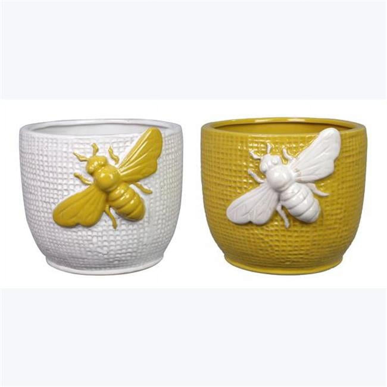 Youngs 73423 Stoneware Bee Garden Pot, 2 Assortment - Walmart.com