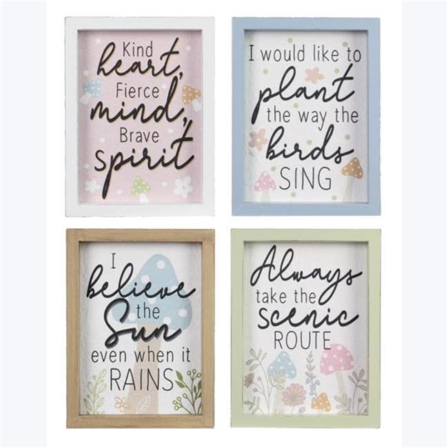 Youngs 73455 Wood Garden Cottagecore Table Top Sign, Assorted Style ...