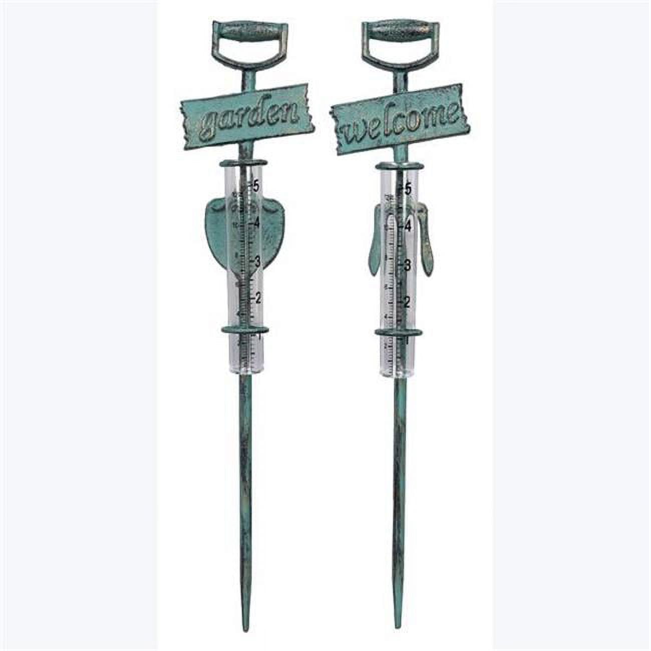Youngs 73639 Cast Iron Garden Tool Stake with Rain Gauge - 2 Assorted ...