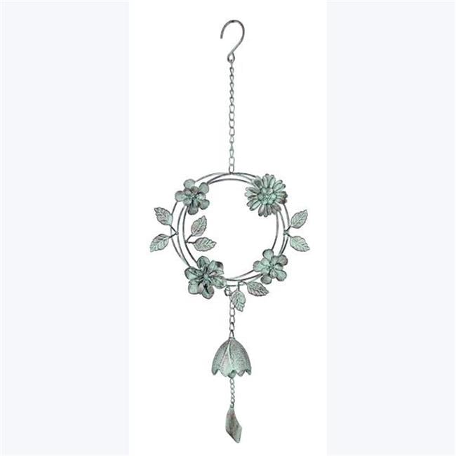 Youngs 73687 Metal Cottagecore Verdigris Flower Windchime - Walmart.com